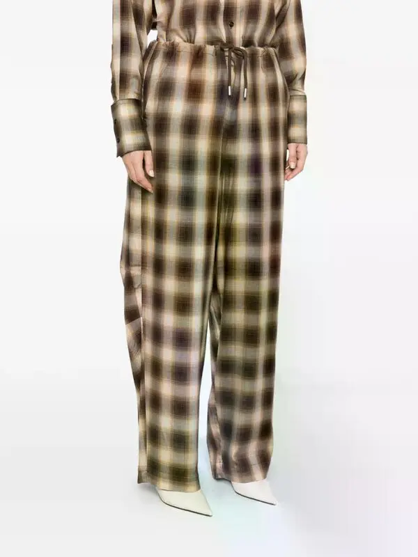 Co Plaid-check Drawstring-waist Trousers
