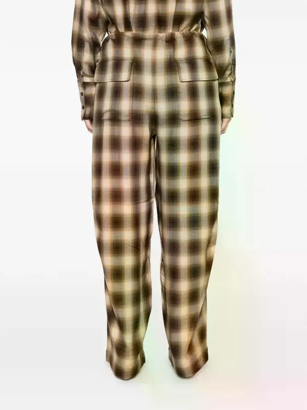 Co Plaid-check Drawstring-waist Trousers