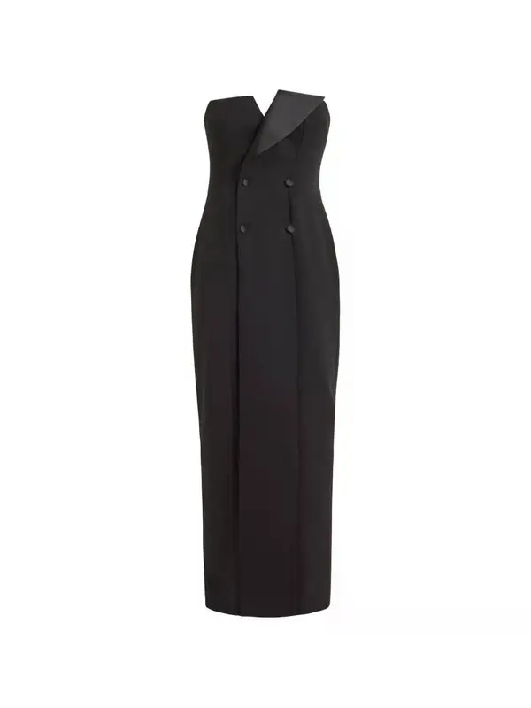 P.a.r.o.s.h Double-breasted Strapless Fitted Maxi Dress