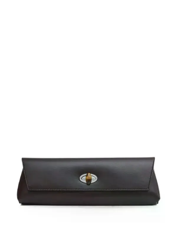 Christopher Esber Buki Leather Clutch Bag - Brown