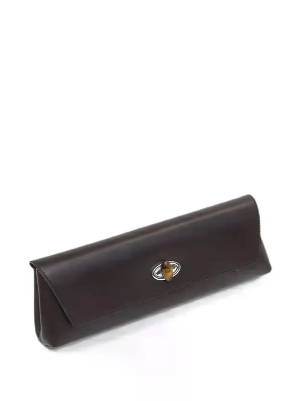 Christopher Esber Buki Leather Clutch Bag - Brown