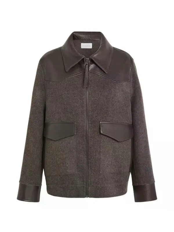P.a.r.o.s.h Leather-trimmed Zip-up Jacket