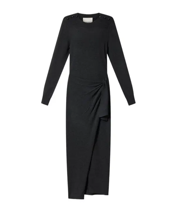 Isabel Marant Étoile Jozira Wrap Maxi Dress - Charcoal Gray