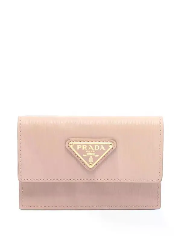Prada 2010s Triangle-logo Card Case - Pink