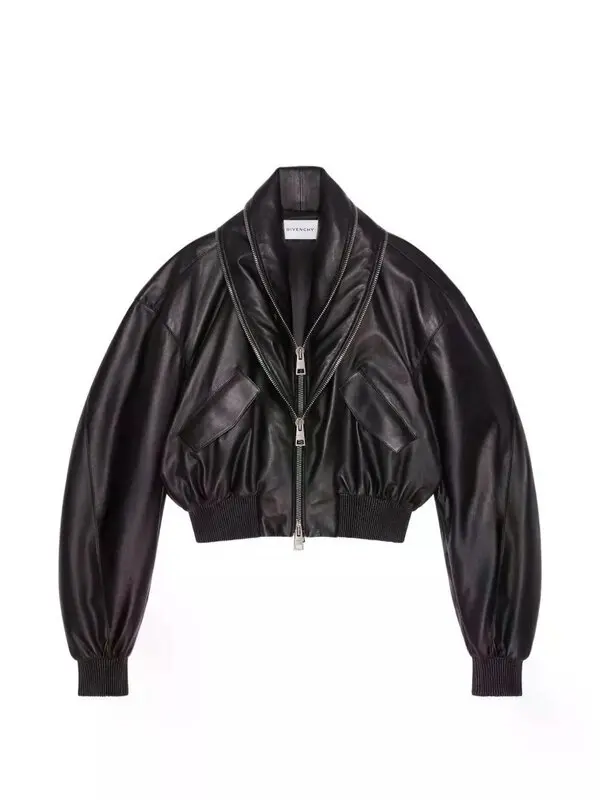 Givenchy Bomber With Zipped Shawl Collar In Leather