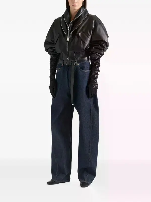 Givenchy Bomber With Zipped Shawl Collar In Leather