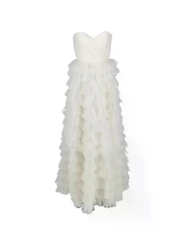 MARCO GABRIELLI ATELIER Strapless Ruffled Maxi Dress