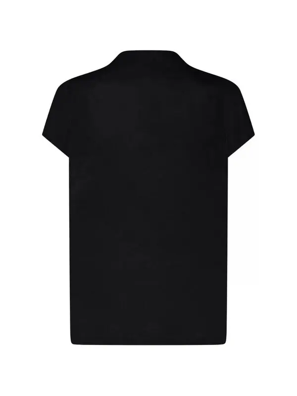 BRUUNS BAZAAR Katkabbginae Draped-neck Short-sleeve Blouse