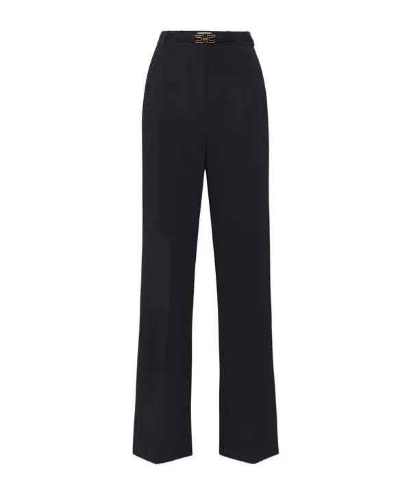 Elisabetta Franchi Satin Banded Crêpe Trousers