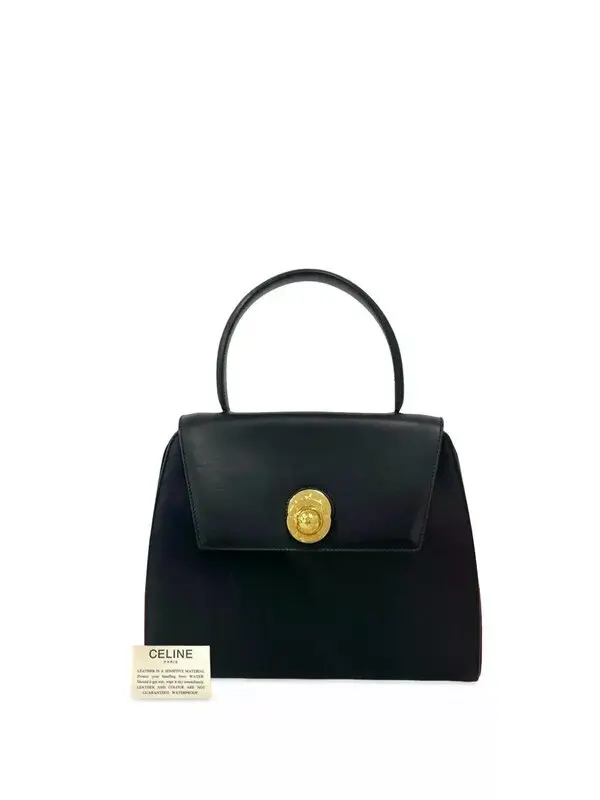 Celine 1990-2010 Calfskin Star Ball Top Handle Bag Satchel - Black