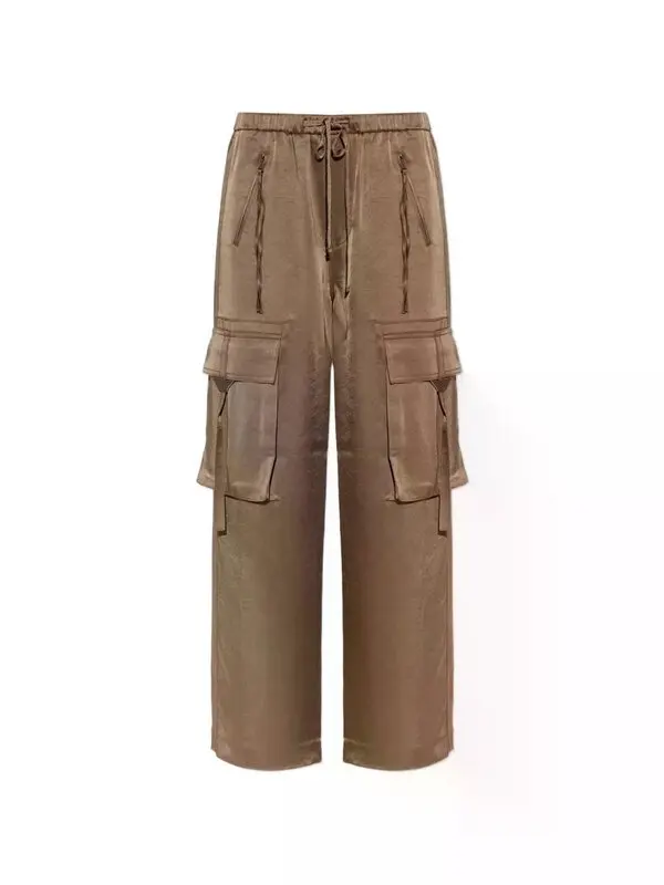 Citizens Of Humanity Andira Satin Cargo-pockets Trousers - Brown