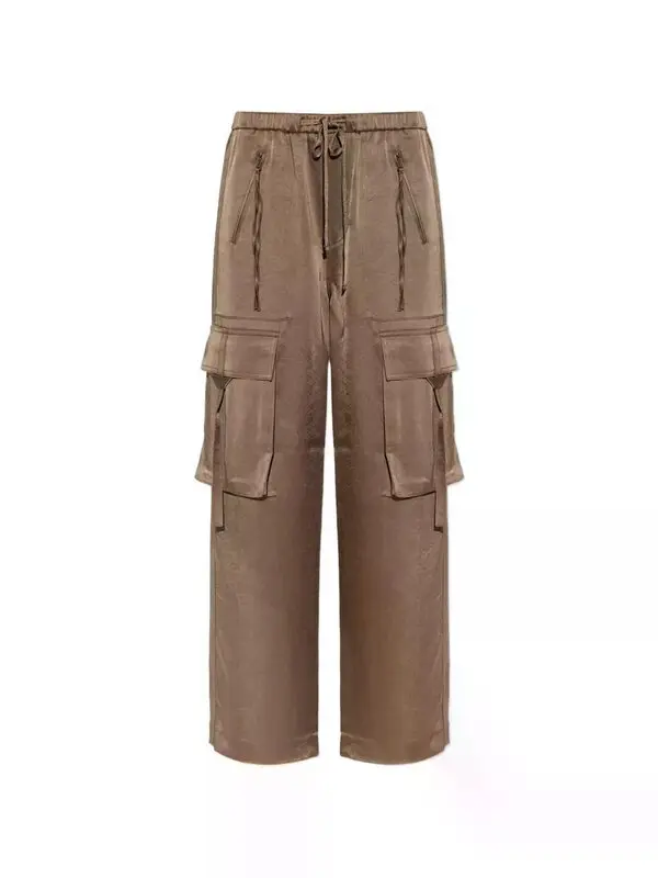 Citizens Of Humanity Andira Satin Cargo-pockets Trousers - Brown