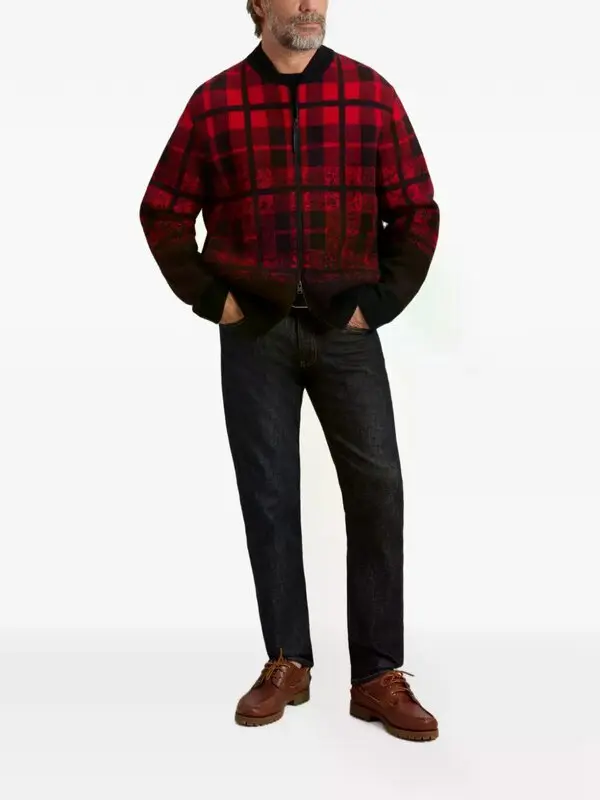 Woolrich Boiled-wool Check Bomber Jacket