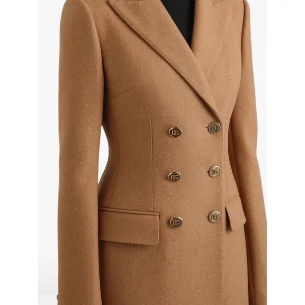 Dolce & Gabbana Dolce Double-breasted Wool Coat - Beige