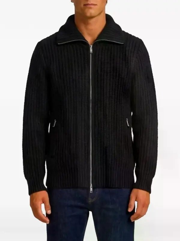 ROBERTO COLLINA Ribbed-knit Zip-up Cardigan