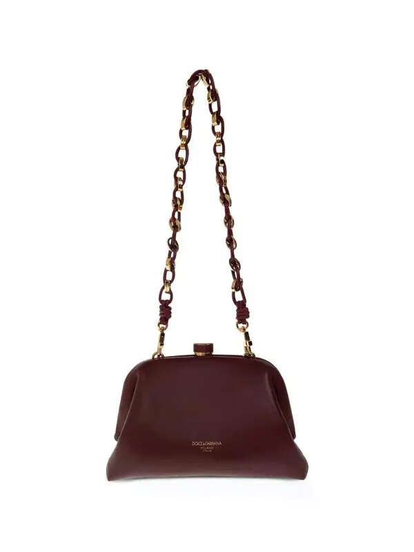 Dolce & Gabbana Mini Grandma Leather Clutch Bag - Red