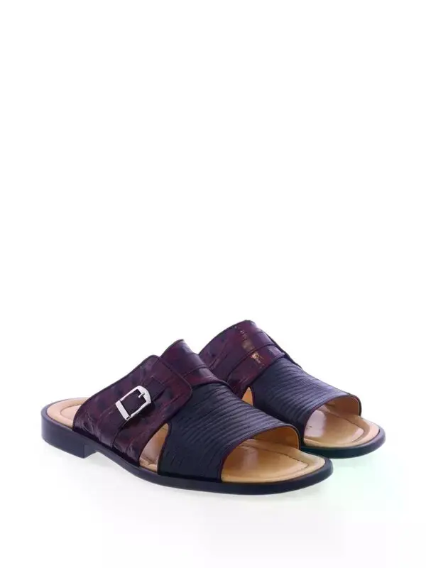 PARIS PUNK Croc-effect Buckled Sandals