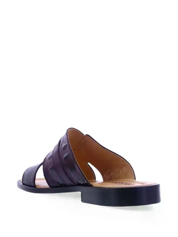 PARIS PUNK Croc-effect Buckled Sandals