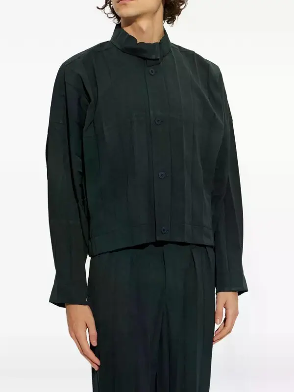 Issey Miyake Edge Ensemble Pleated High-neck Jacket
