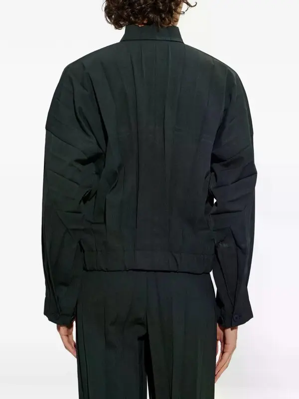 Issey Miyake Edge Ensemble Pleated High-neck Jacket