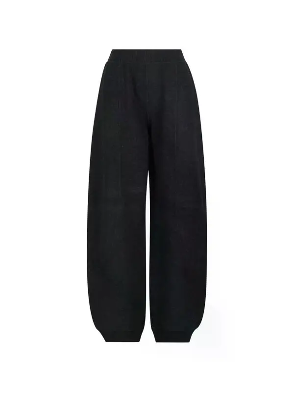 Max Mara Wool And Cashmere Jogging Trousers Dark Grey - Black
