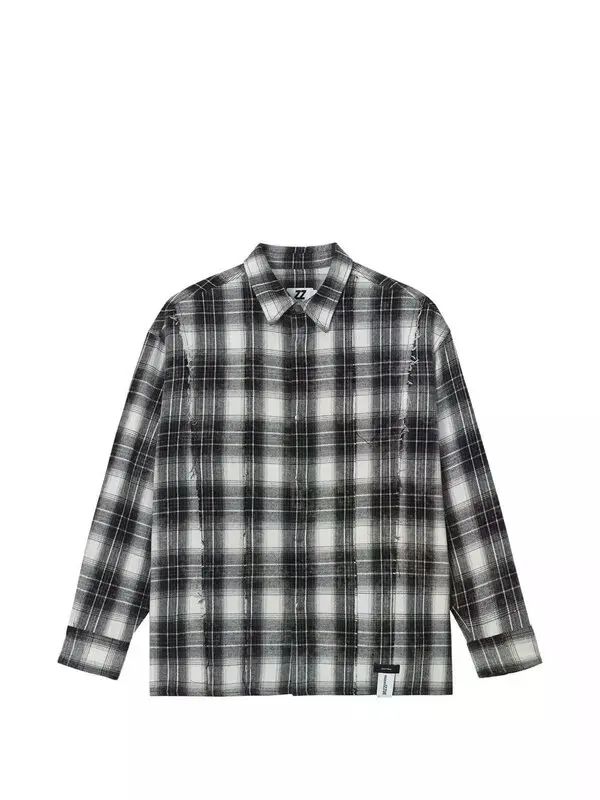 Izzue Frayed-detailing Check-pattern Shirt