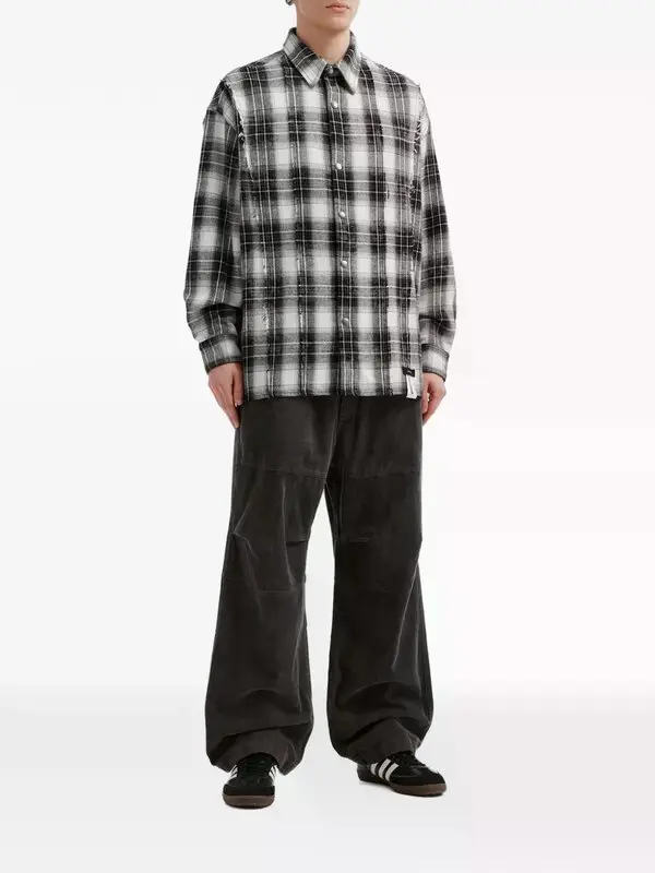 Izzue Frayed-detailing Check-pattern Shirt