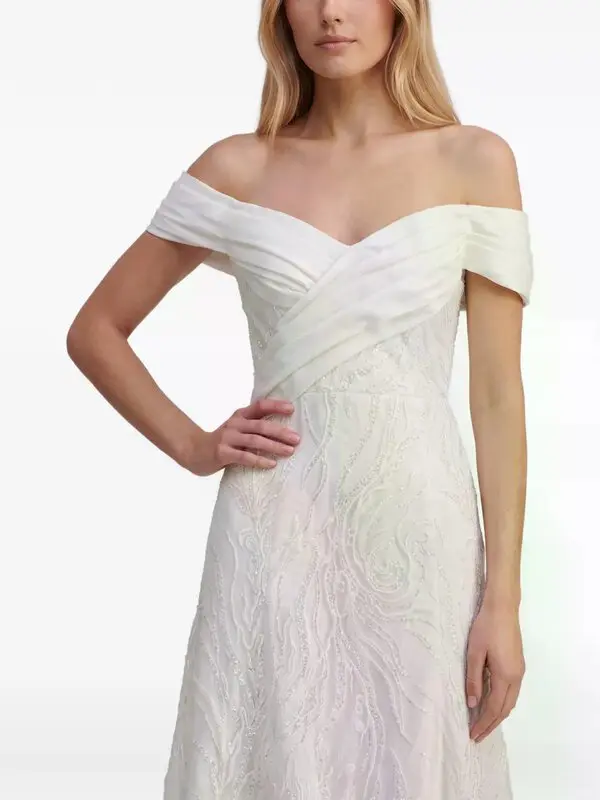 MARCO GABRIELLI ATELIER Off-shoulder Sequin-embellished Maxi Dress