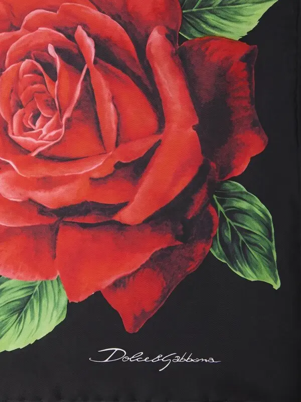 Dolce & Gabbana Dolce Gabbana Rose Print Silk Scarf