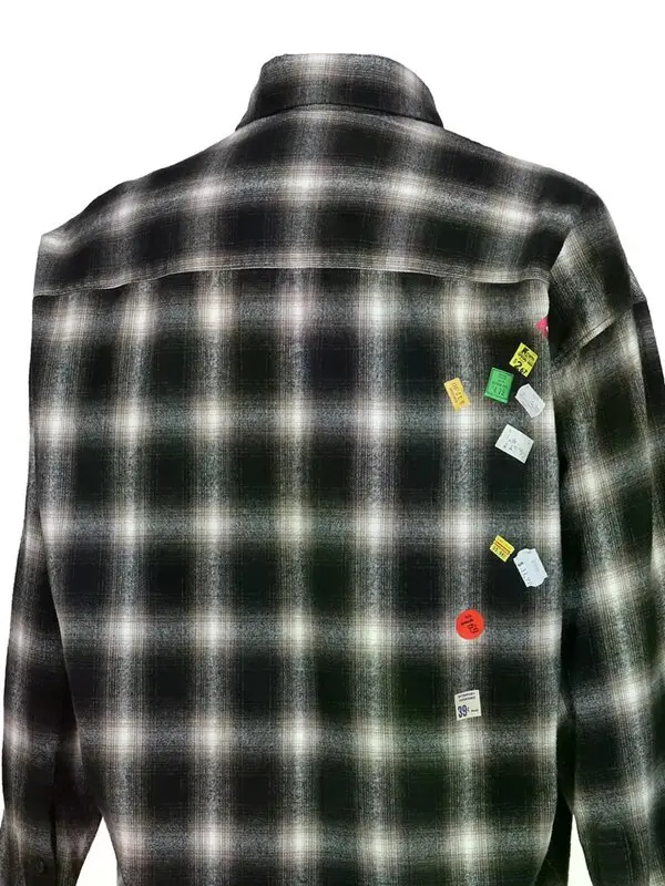 Mihara Yasuhiro Price-sticker Printed Check Shirt