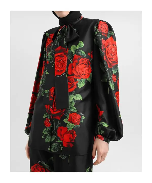 Dolce & Gabbana Dolce Gabbana Rose Printed Shirt