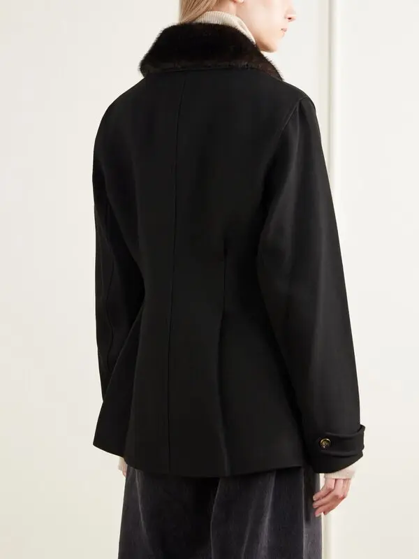 Veronica Beard Severine Dickey Plush-trimmed Crepe Jacket