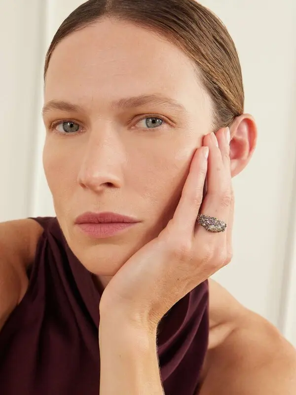 Yvonne Léon Bague Dôme Mini 9-karat Yellow And White Gold -stones Ring