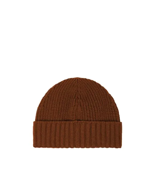 Stone Island Knit Beanie With Tonal Compass Logo Patch