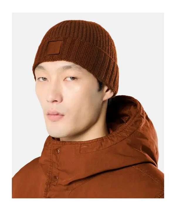 Stone Island Knit Beanie With Tonal Compass Logo Patch