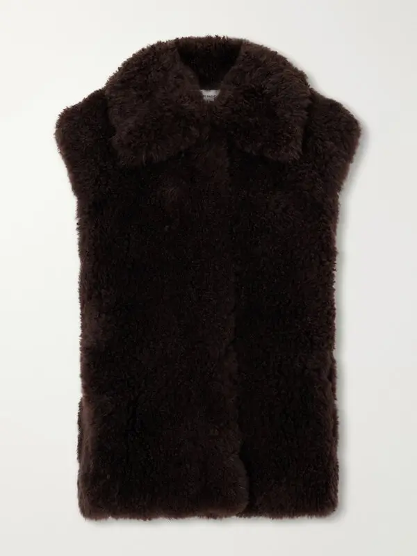 YVES SALOMON Shearling Vest - Brown