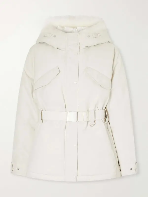 YVES SALOMON Belted Shearling-trimmed Shell Down Ski Jacket