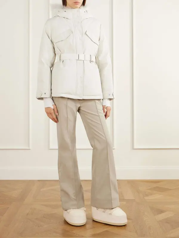 YVES SALOMON Belted Shearling-trimmed Shell Down Ski Jacket