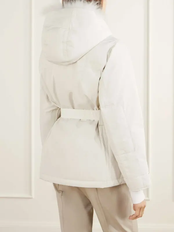 YVES SALOMON Belted Shearling-trimmed Shell Down Ski Jacket