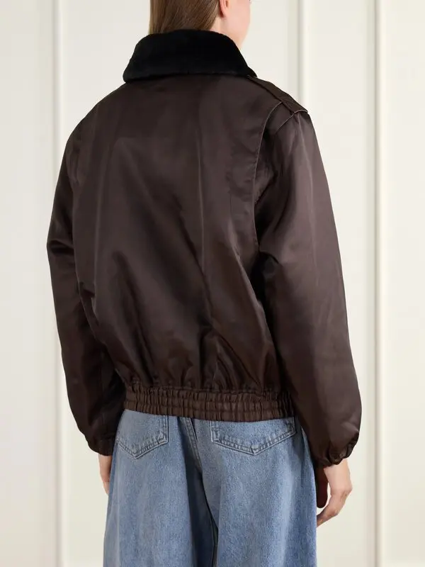 WILLY CHAVARRIA Uniform Plush-trimmed Twill Bomber Jacket