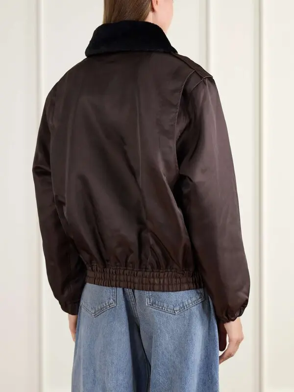 WILLY CHAVARRIA Uniform Plush-trimmed Twill Bomber Jacket