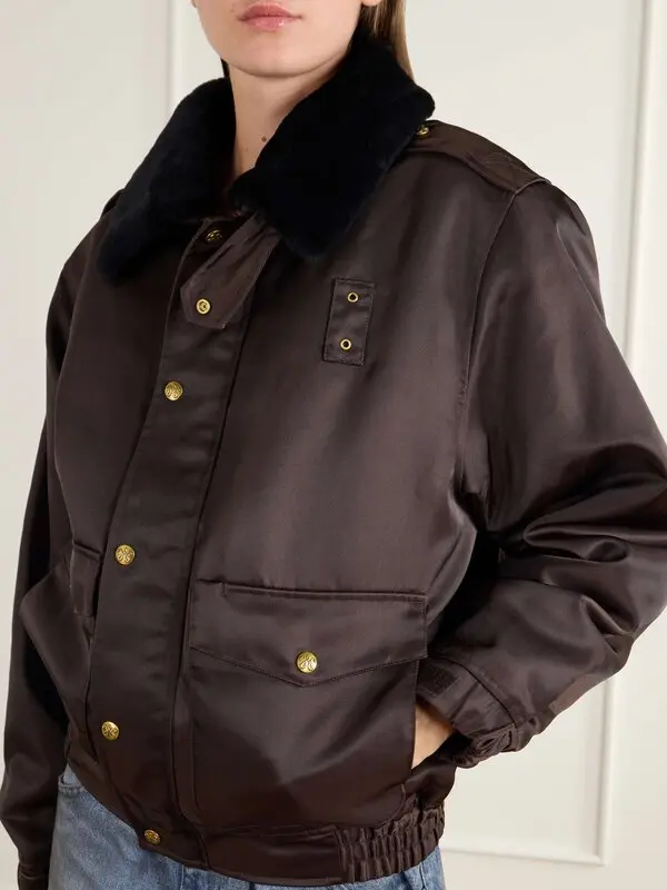 WILLY CHAVARRIA Uniform Plush-trimmed Twill Bomber Jacket