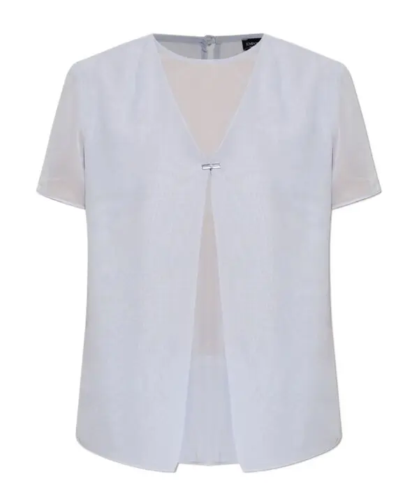 Emporio Armani Short-sleeve Layered Top - Light Blue