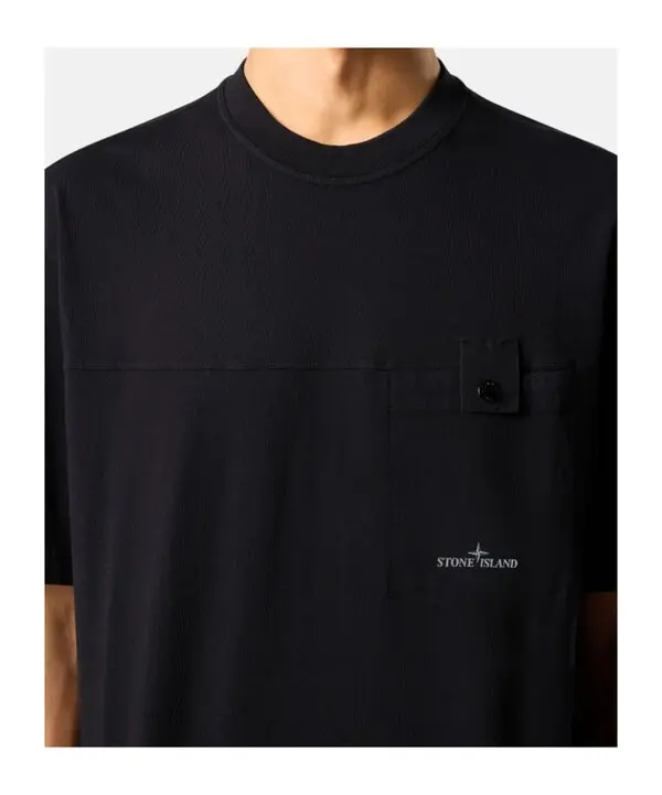 Stone Island Logo-print Chest-pocket T-shirt