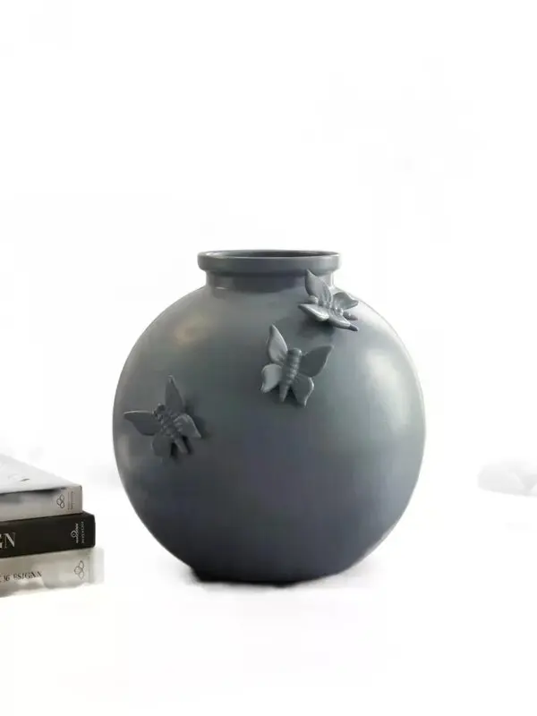 REBIRTH CERAMICS Butterfly-detail Spherical Vase