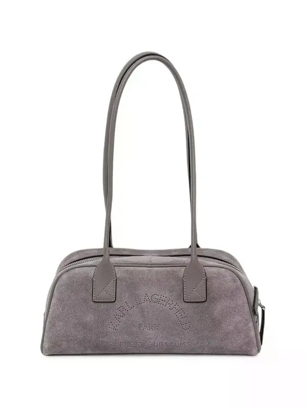 Karl Lagerfeld Perforated-logo Suede Shoulder Bag