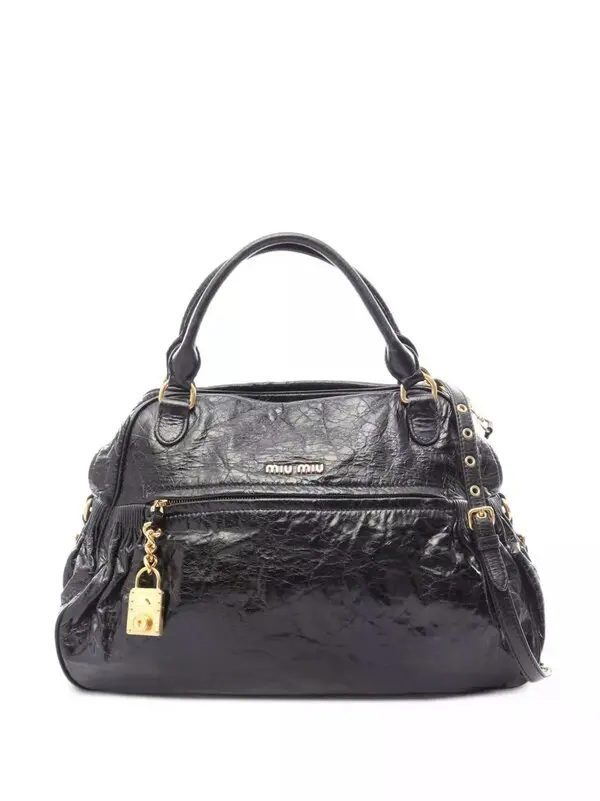 Miu Miu 2010s Padlock Leather Shoulder Bag