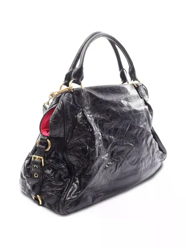 Miu Miu 2010s Padlock Leather Shoulder Bag