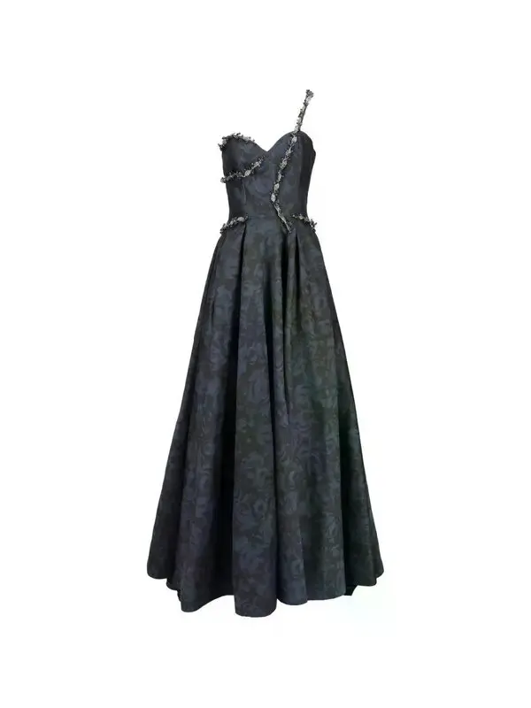 MARCO GABRIELLI ATELIER Beaded Floral-jacquard Maxi Dress
