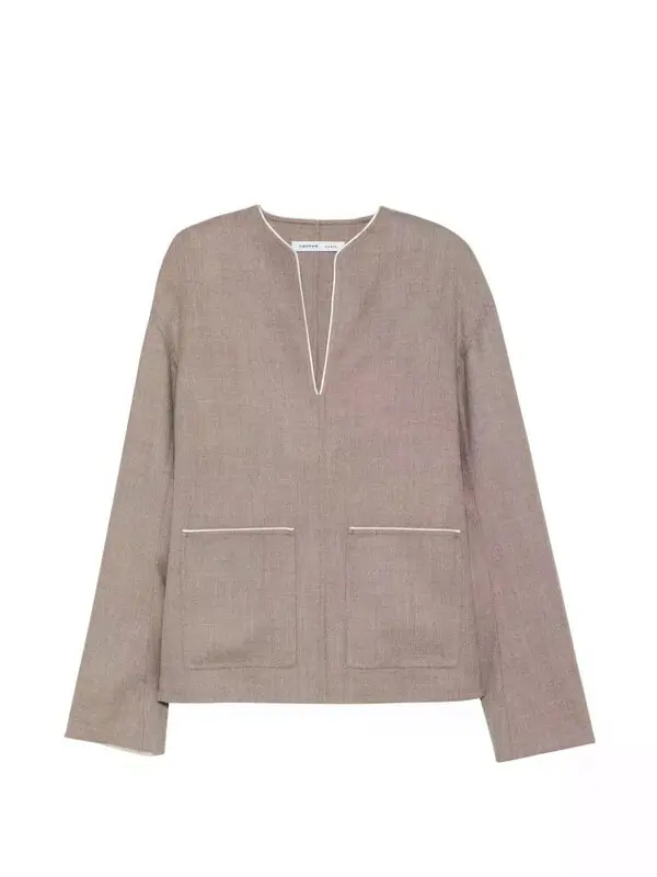 Carven Piped-trim V-neck Top